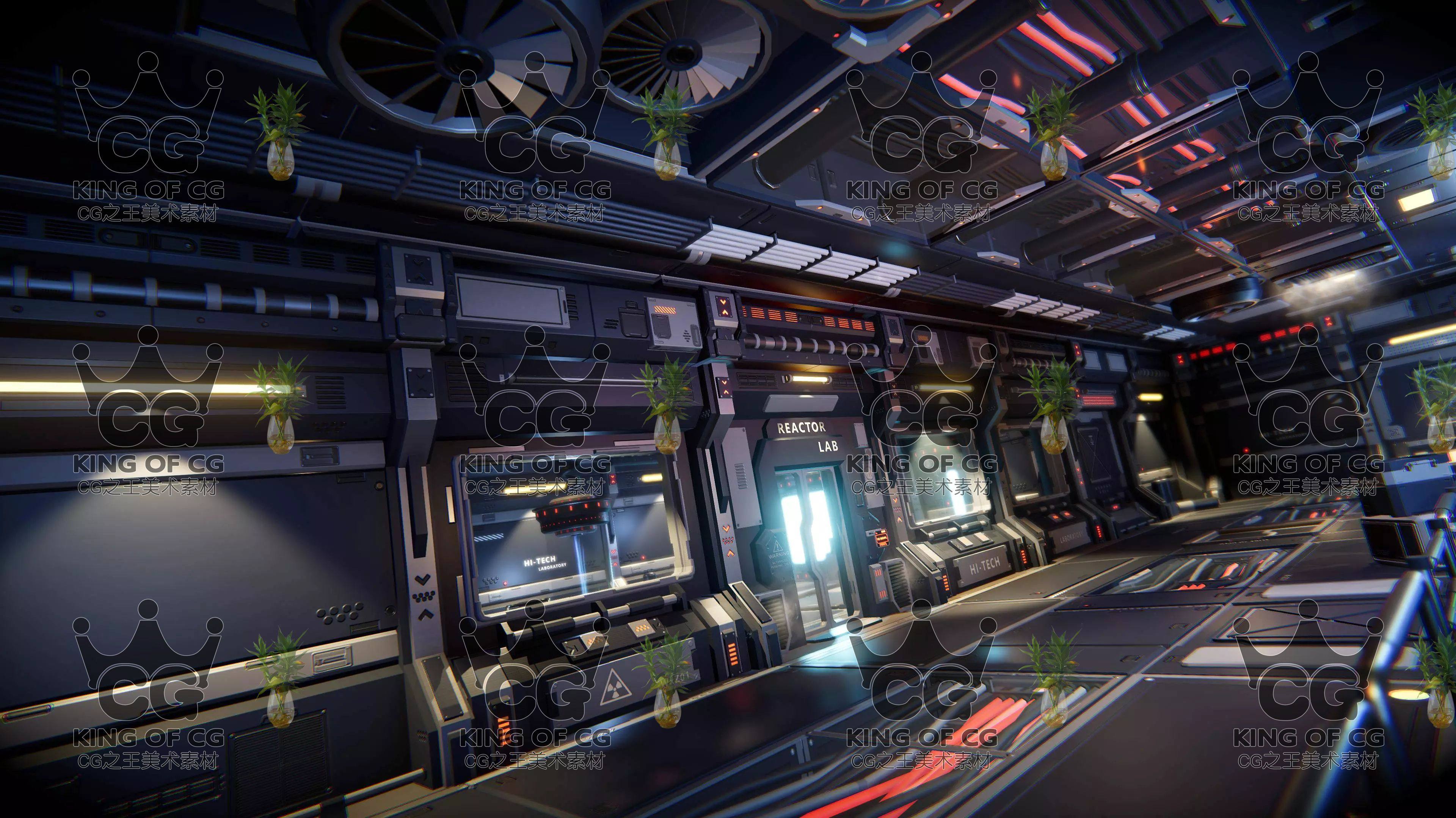 Unity3D科幻赛博朋克走廊环境场景STYLIZED – Sci-Fi Corridor-cg男孩