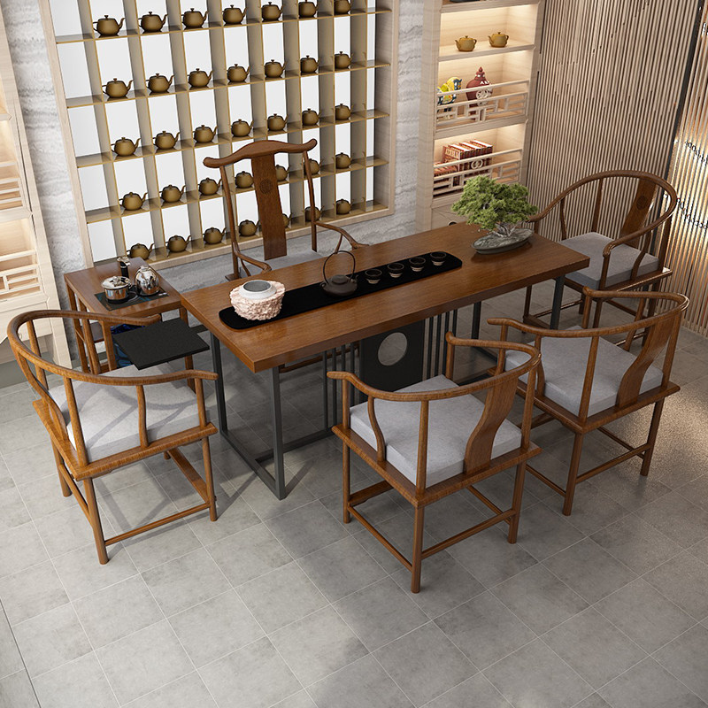 [USD 62.86] New Chinese Solid Wood Kung Fu Tea Table and Chair Set Log ...