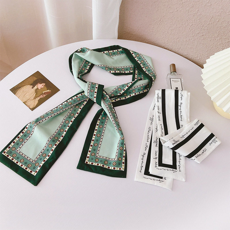 Ishihara Rimei with silk scarf hair ribbon female hair tie female ...