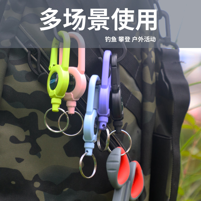 弹簧钢丝绳伸缩扣钥匙扣：你的终极防丢神器，告别遗失烦恼！-伸缩扣-淘宝好物网
