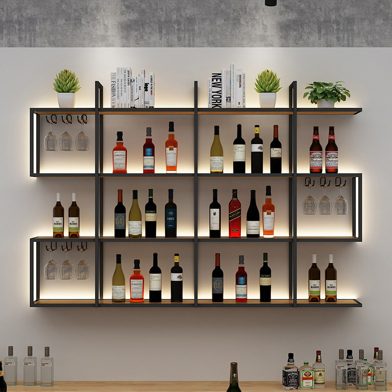 Casual bar wine rack wall hanging to create your private bar restaurant ...