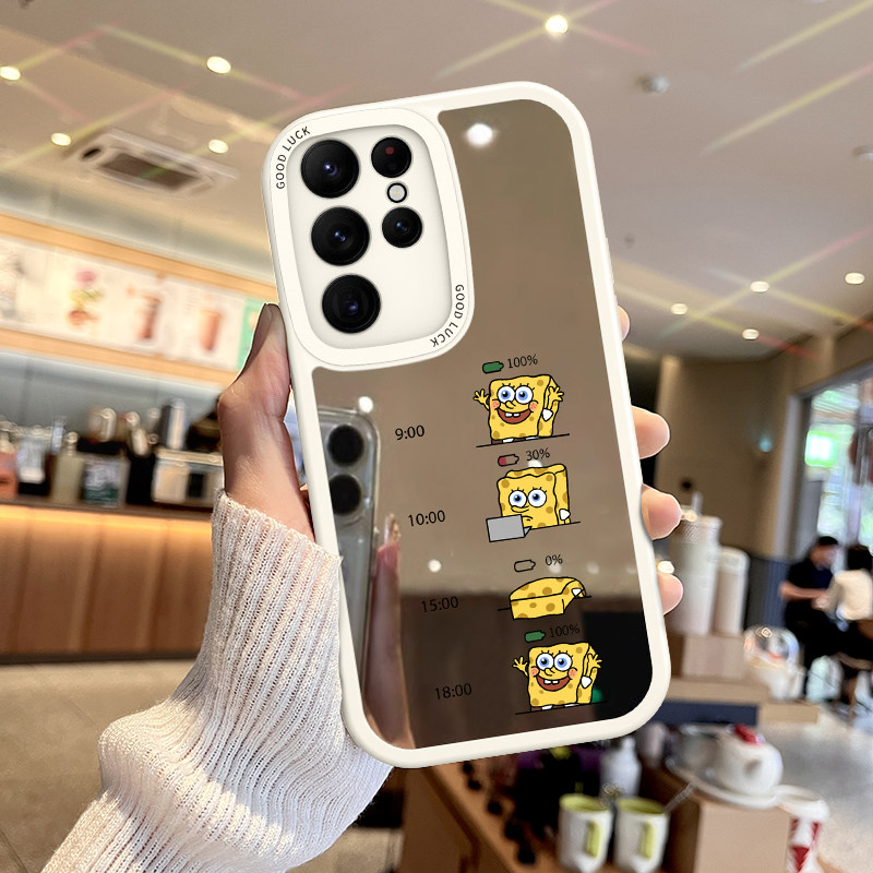 Samsung s25 phone case: mirror finish spongebob edition - premium drop ...