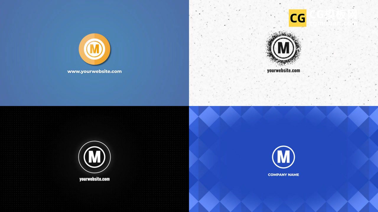 FCPX插件-简约LOGO片头模板-4个MG风格线条设计视频企业宣传开场动画finalcutpro插件-Logo-Reveal-Pack ...