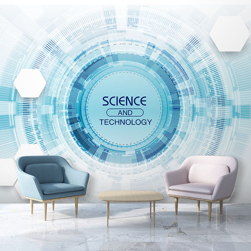 [USD 15.42] Technology Sensory Wallpaper Geometry Gym Office Webcast ...