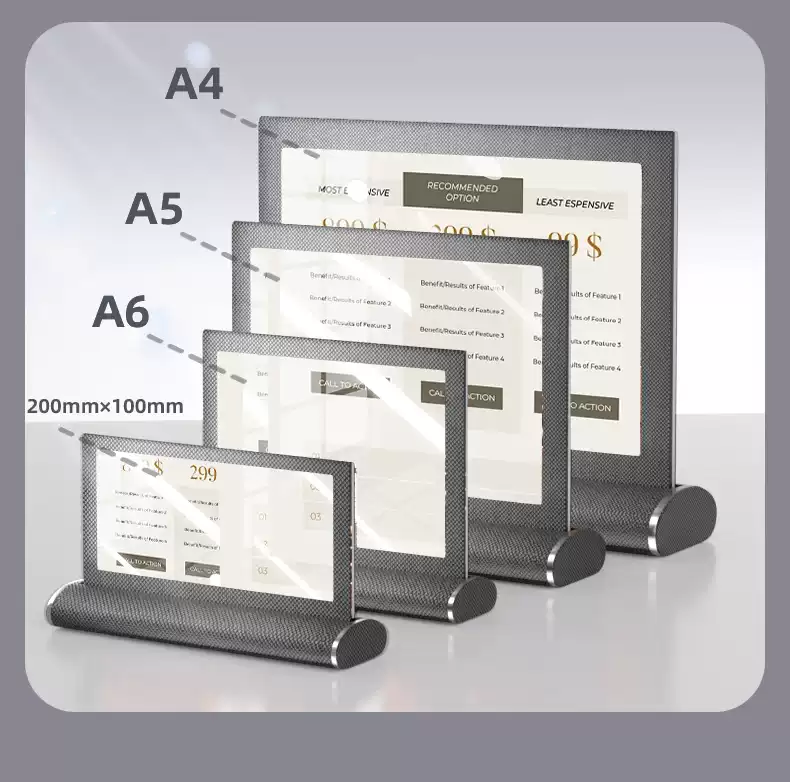 A4壓克力臺卡價格展示牌菜單桌牌A5皮質桌牌展示架水牌廣告牌透明姓名牌桌擺臺牌T型立牌定製會議牌餐標價牌-Taobao