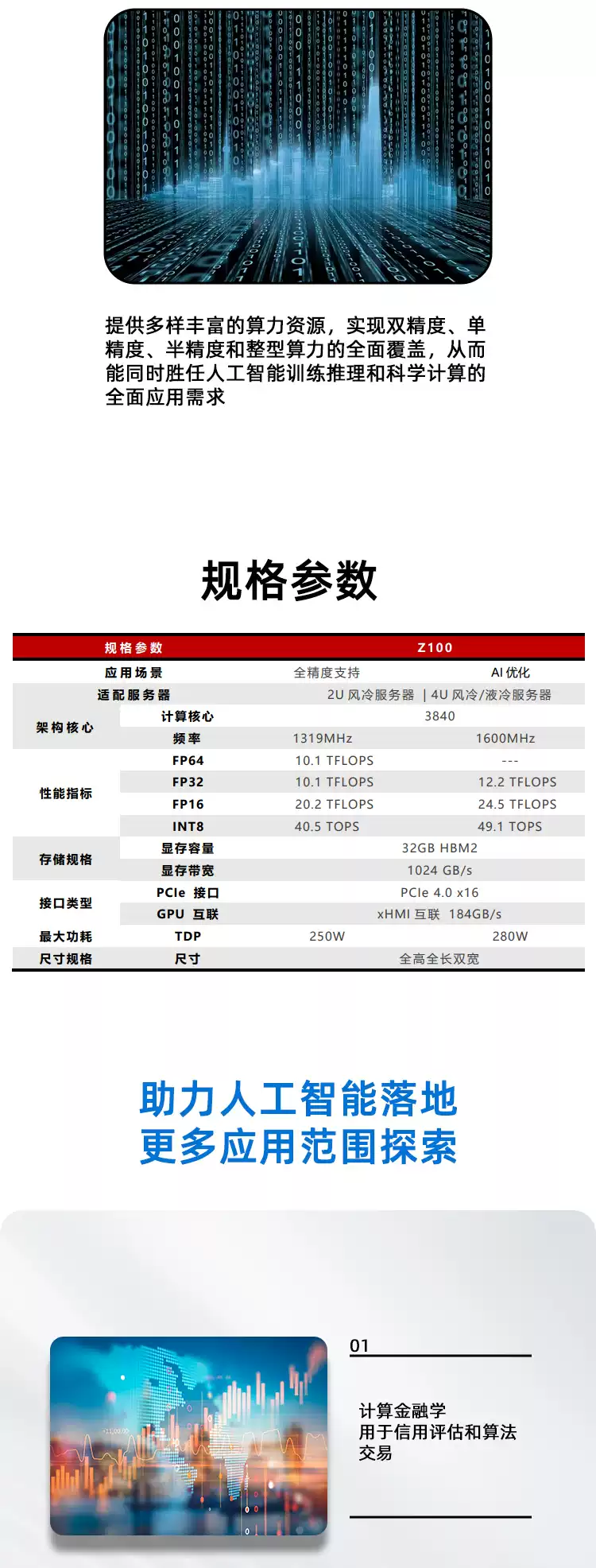 海光DCU Z100国产GPU算力处理器 信创专用AI深度计算32G显存显卡