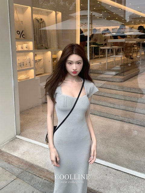 COOLLINE Lin Zixi One-second God-Feng Dress, pure white, pure and slim ...