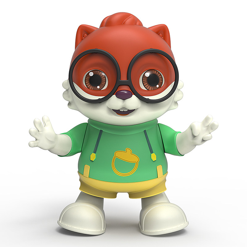 Three red squirrels net electric vibrato singing and dancing baby baby ...