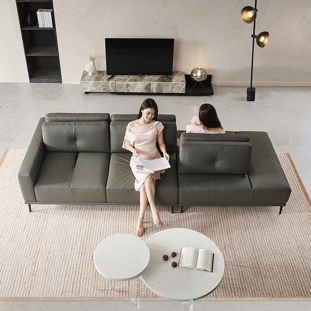 Green Craftsman, double-sided seating leather sofa, adjustable backrest ...