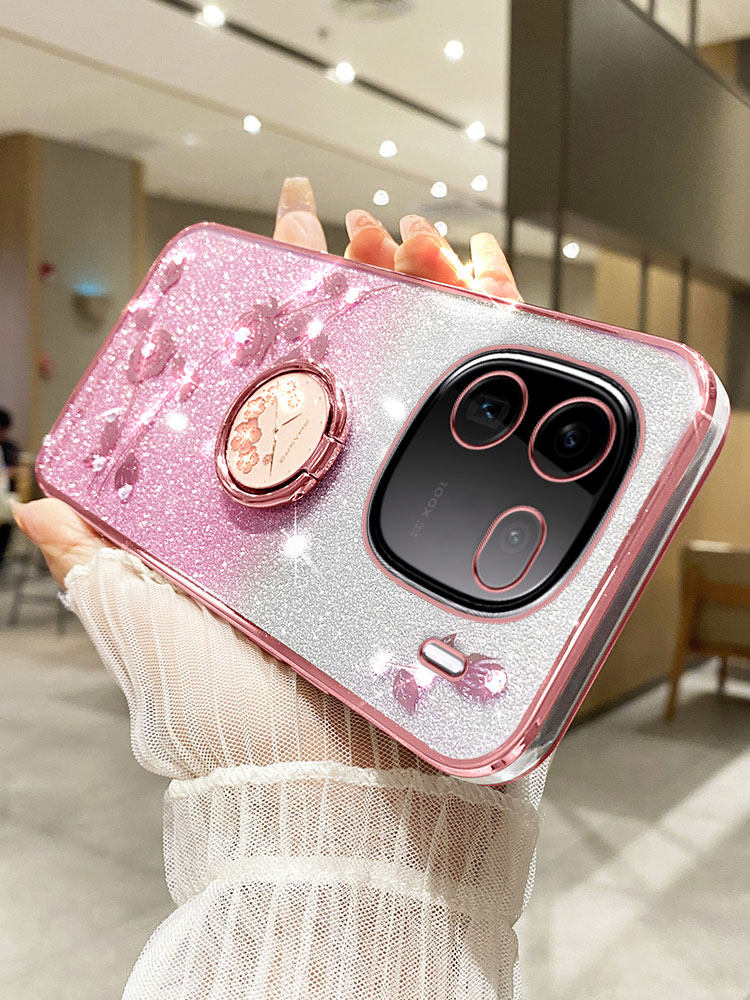 适用于vivoiqoo12手机壳iqoo12pro防摔硅胶套vivo透明个性闪粉奢华V2307A支架2329创意水钻iq0012爱酷por女潮 ...