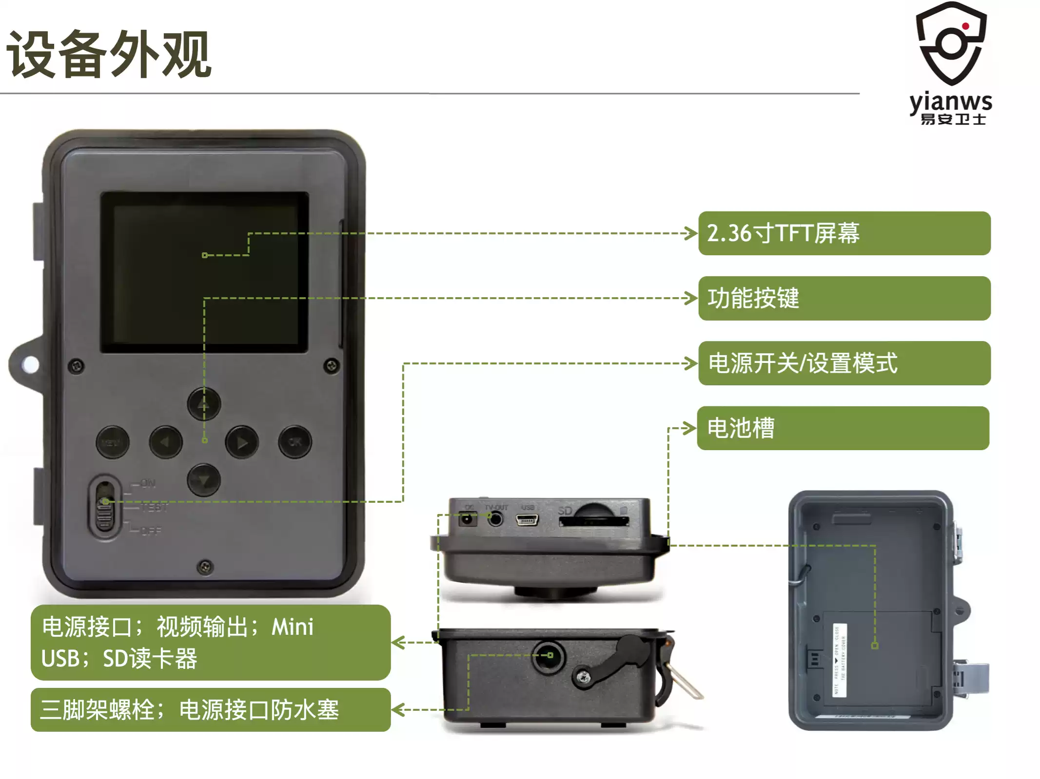 易安卫士4K红外触发相机L720高清猎用相机防水防尘防摔800万像素迷彩配色