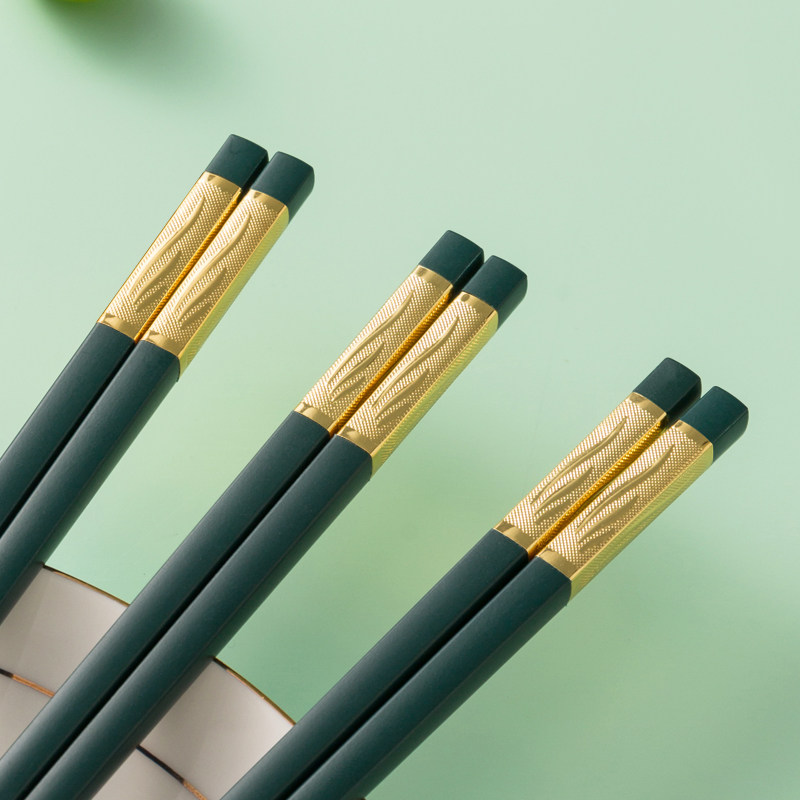Dark green alloy chopsticks, high-end non-slip, mildew-proof and high ...