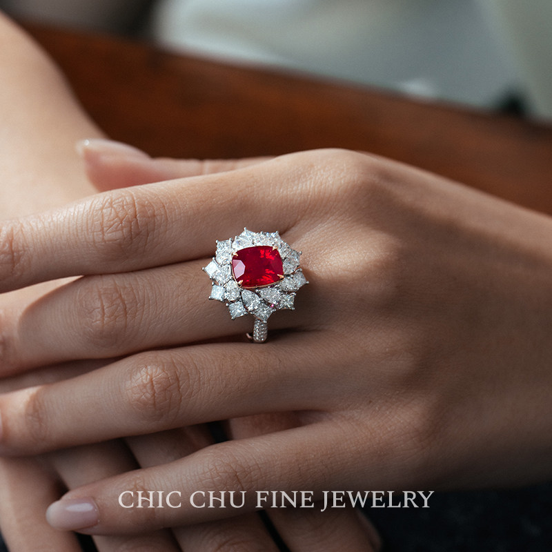 即刻寻宝4.00ct莫桑比克无烧主证鸽血红红宝石戒指GRS铂金证书，让你闪耀全场的宝藏级珠宝！-手饰-淘宝好物网