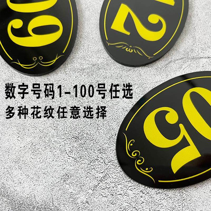 [USD 8.30] Acrylic Dining Table Digital Number Plate Seat Plate Sticker ...