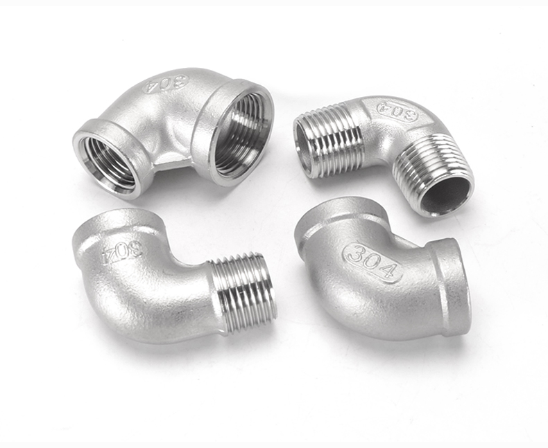 304不锈钢接头1/2/3/4分双内丝弯头6分1寸双外丝内外牙90度直角弯-阿里巴巴