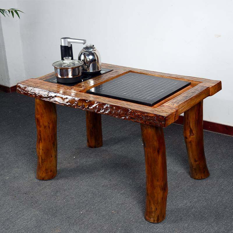 [USD 88.49] Balcony tea table tea table solid wood tea table and chair ...