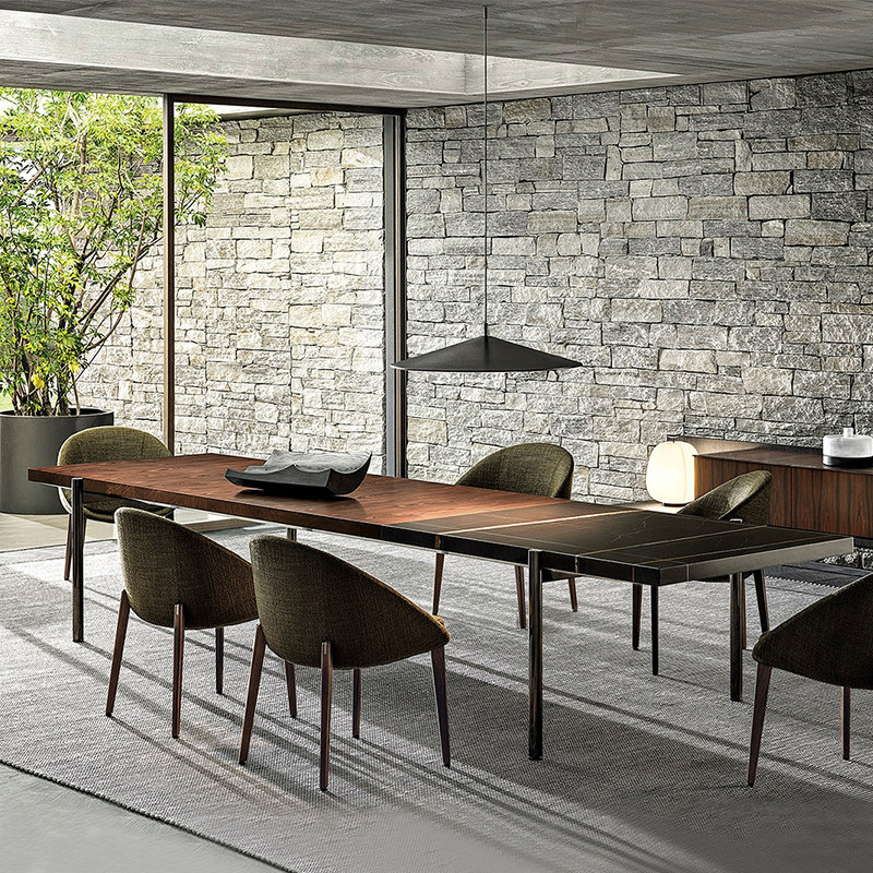 JNLEZI Superquadra Marble Table Rectangular Solid Wood 2 5 m Italian Premium Conference Table