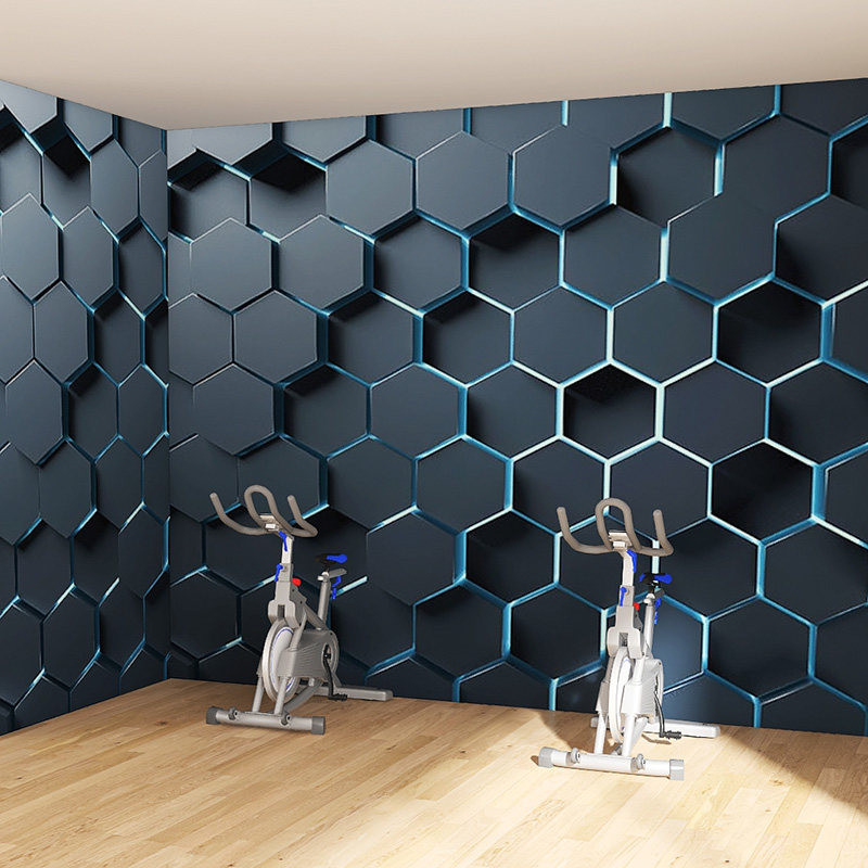 [USD 9.82] 3D bumpy and irregular geometric wallpaper tech metal ...