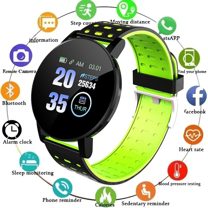 119plus D18S Macaron Smart Watch Heart Rate Sleep Monitoring-Taobao