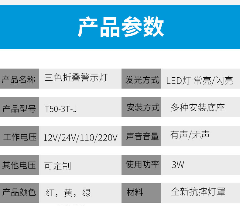 Three-color lamp LED machine tool multi-layer warning lamp T50-3TJ ...