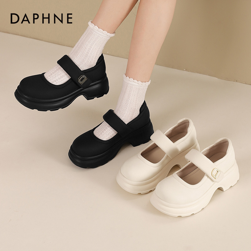 达芙妮玛丽珍女鞋2024新款春季学院jk单鞋子女英伦风厚底小皮鞋女-Taobao