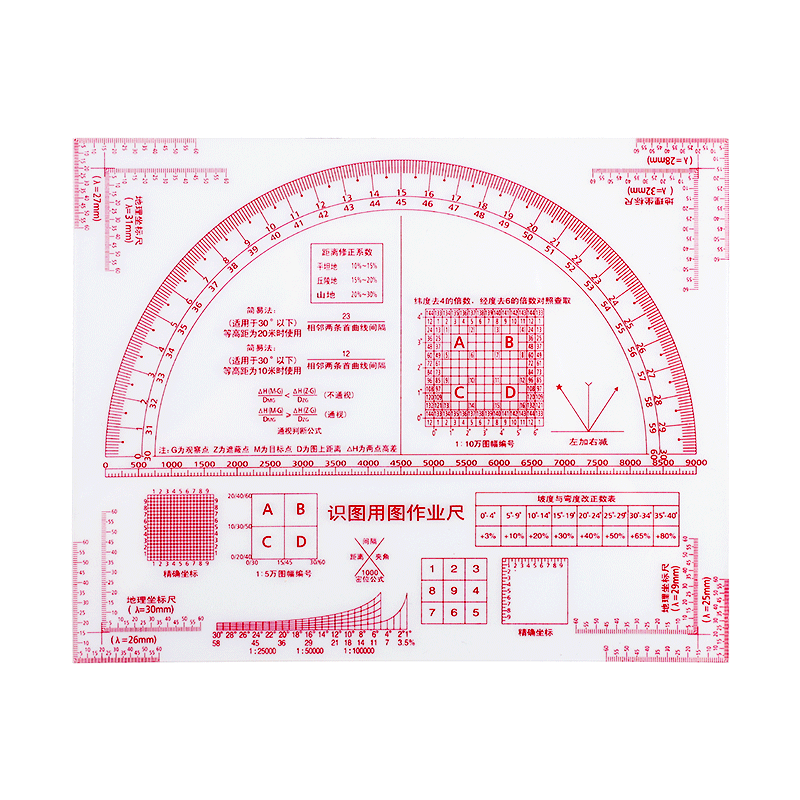 [USD 9.82] Multi-functional geographic coordinate ruler of the ...