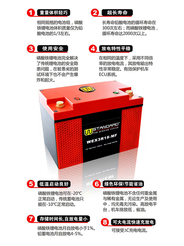 US W-Standard Shengshi GK350 ZT350 Motorcycle ZONTES battery 310 ...