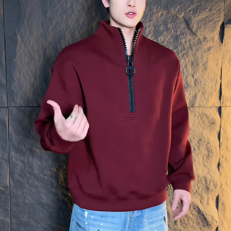 2025 new sweatshirt 🔥 Red simple trendy men's jacket 🧣