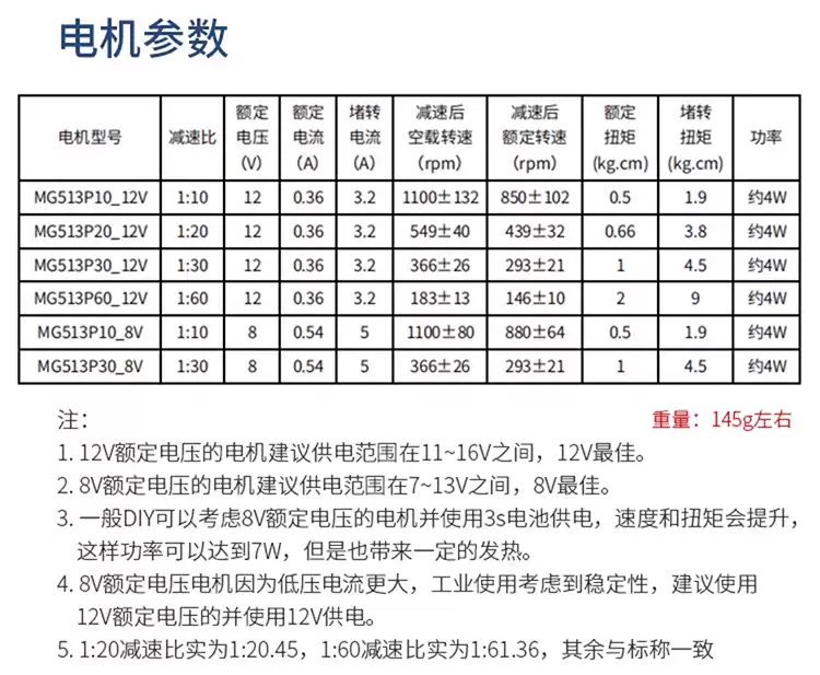 轮趣科技MG513直流电机带霍尔编码器 12V减速测速马达