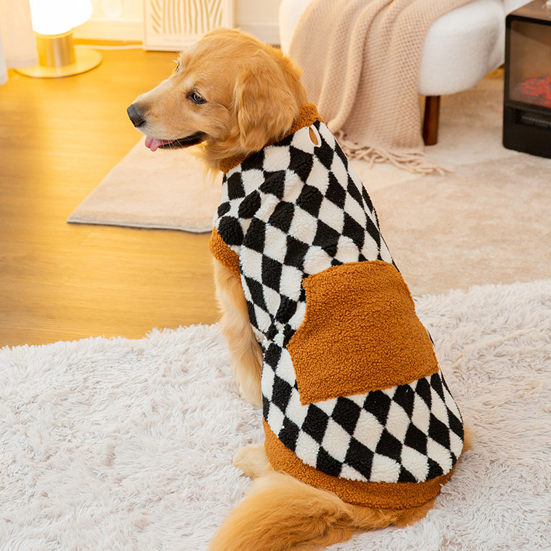 🐾 Super cute alert! checkered-patterned denim jacket for large dogs ...