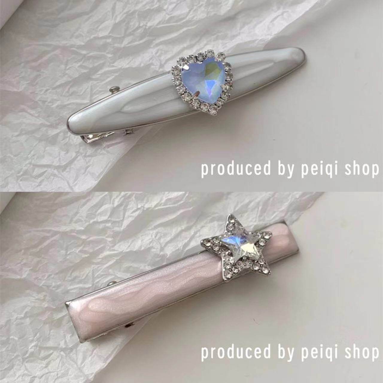 Pink Galaxy Fine Flash Sweet Love Hairpin Side Clip Ins Style High ...