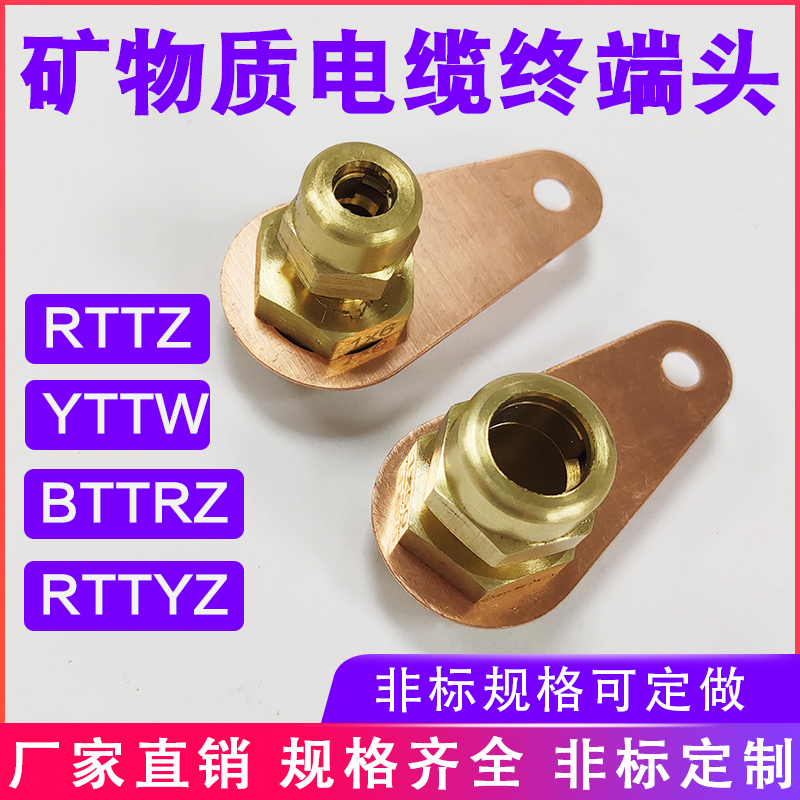 BTTRZ矿物质电缆终端头RTTZ接头终端卡子铜单芯接地YTTW铜鼻国标