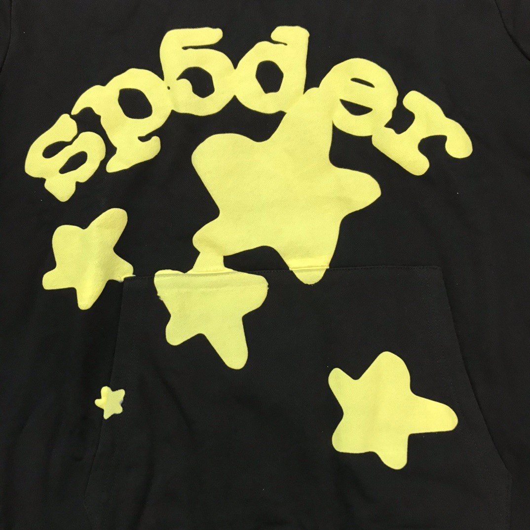 Sp5der 555555 Spider Web 'PINK' Hoodie Black