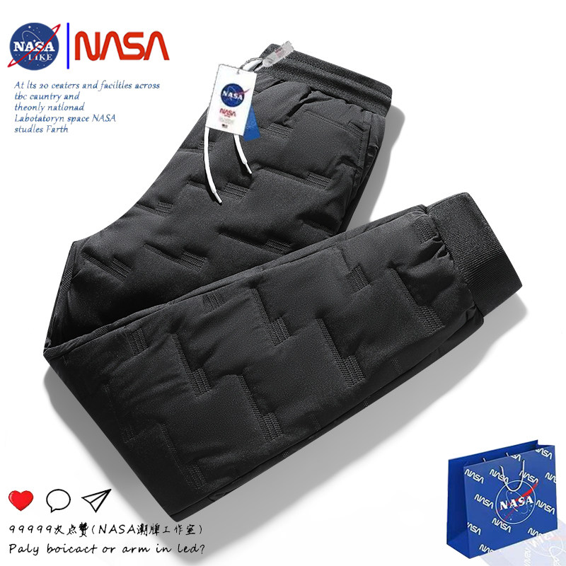 Nasa co-branded down cotton pants, fall and winter windproof heattech ...