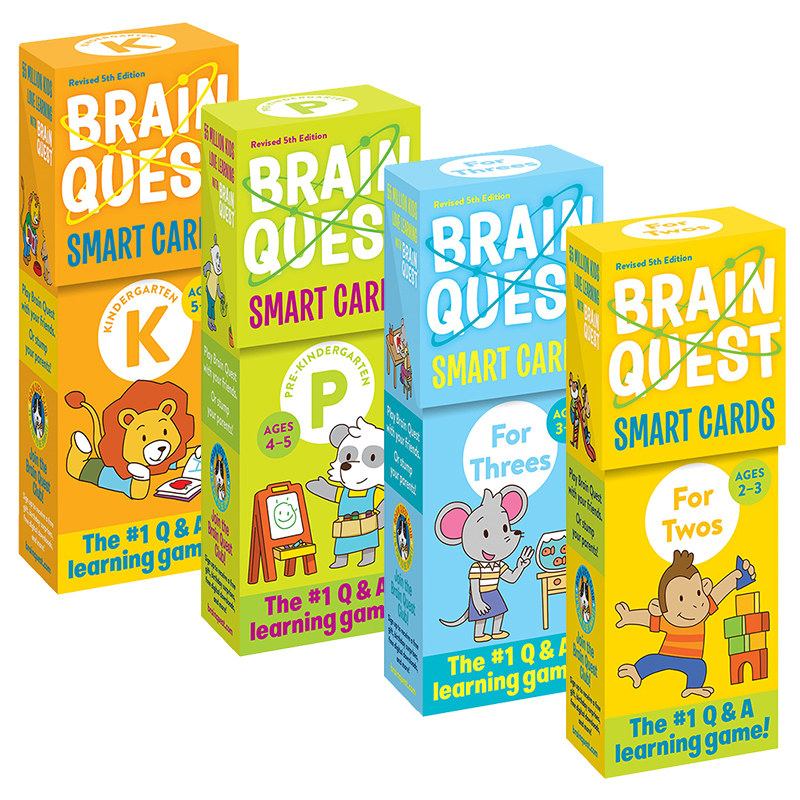 新版 Brain quest BQ问答卡4盒英文学前英语启蒙卡大脑任务早教卡-阿里巴巴