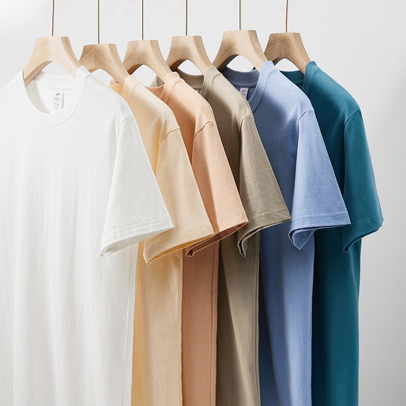 广州惠本贸易有限公司重磅纯棉短袖t恤男 230g白色全棉正肩体恤夏-Taobao