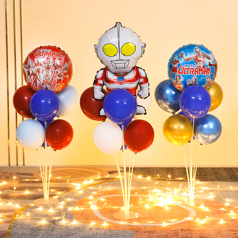 [USD 7.70] Ultraman Birthday Table Floating Pillar Balloon Decor Scene ...