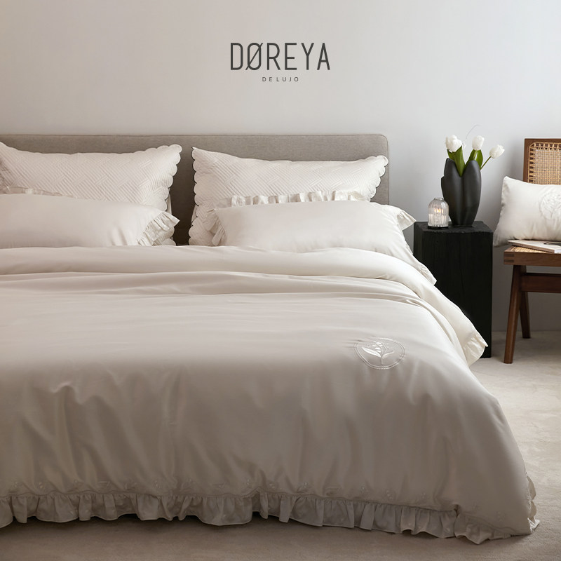 DOREYA 朵芮雅法式简约 复古刺绣 阿克苏长绒棉 柔软细腻-Taobao