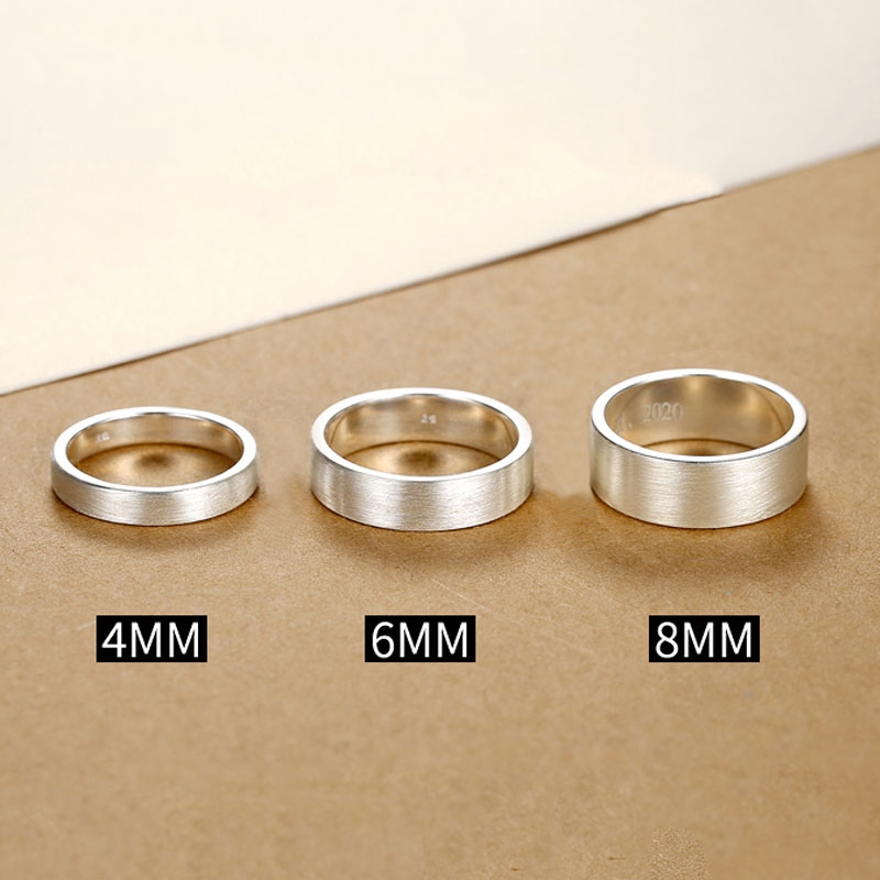 999纯银戒指男士女士定制情侣礼物拉丝磨砂小众单身食指足银尾戒-Taobao Malaysia