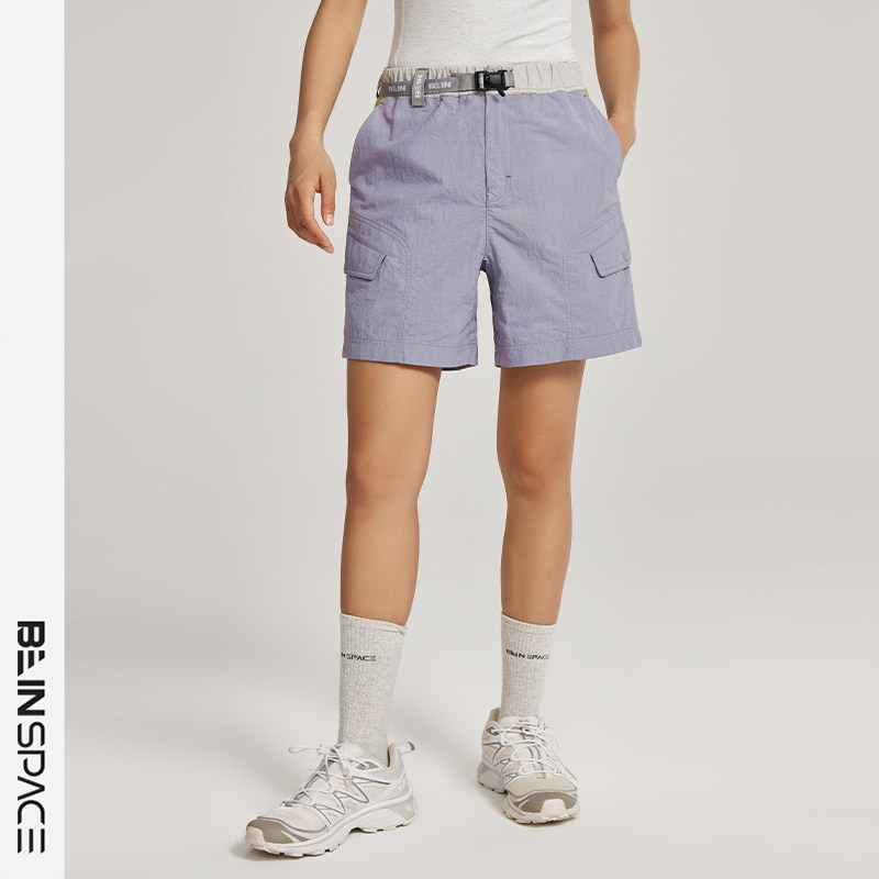 BEIN SPACE 夏季新品中性拼接快干耐磨户外徒步轻量运动短裤 A052-Taobao