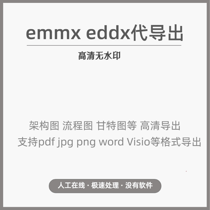 EDDX EMMX流程图甘特图 DWG工程图人工无水印导出高清PNG PDF格式