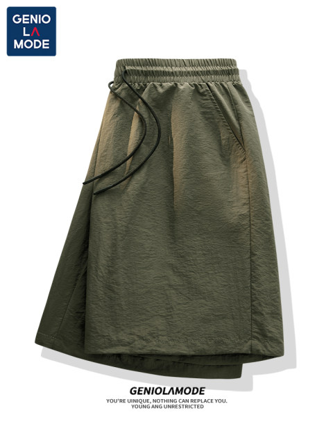 Genio Lamode Men's Military Green Mountain Shorts Men's 2025 Summer ...