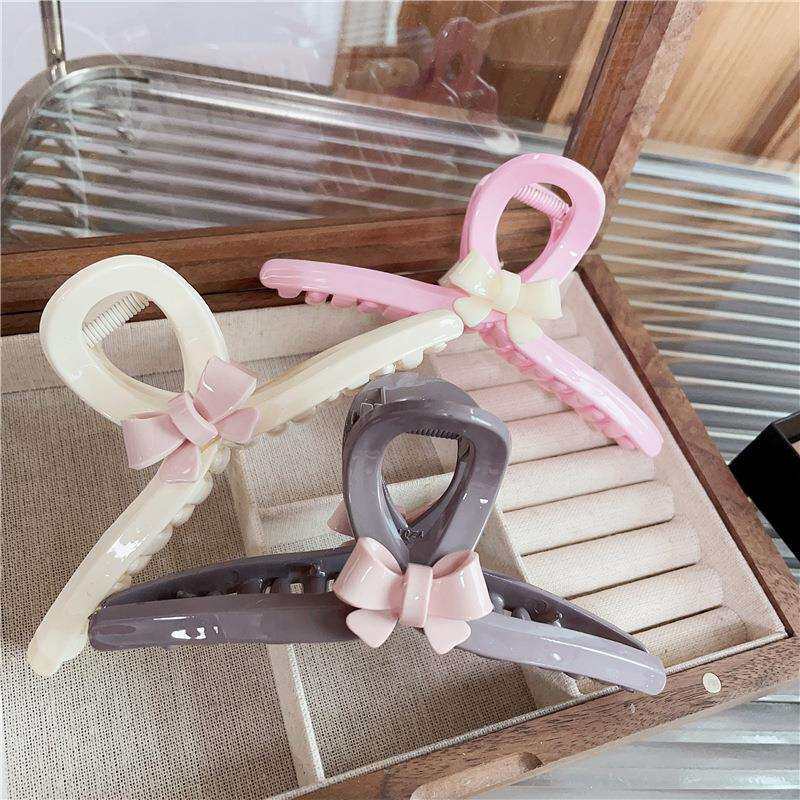 tic Acid Bow Hairpin Simple College Style Large Shark Clip G