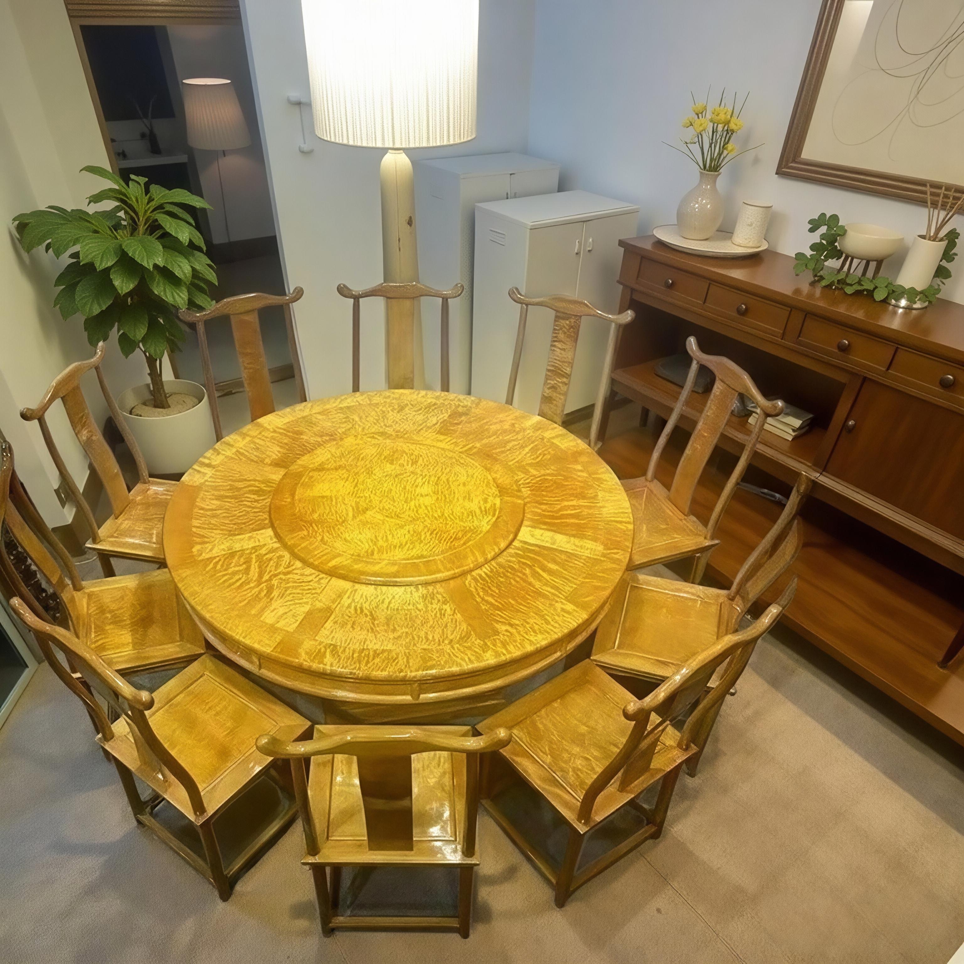 Shocking the entire internet! are solid golden nanmu dining tables and chairs actually worth ...
