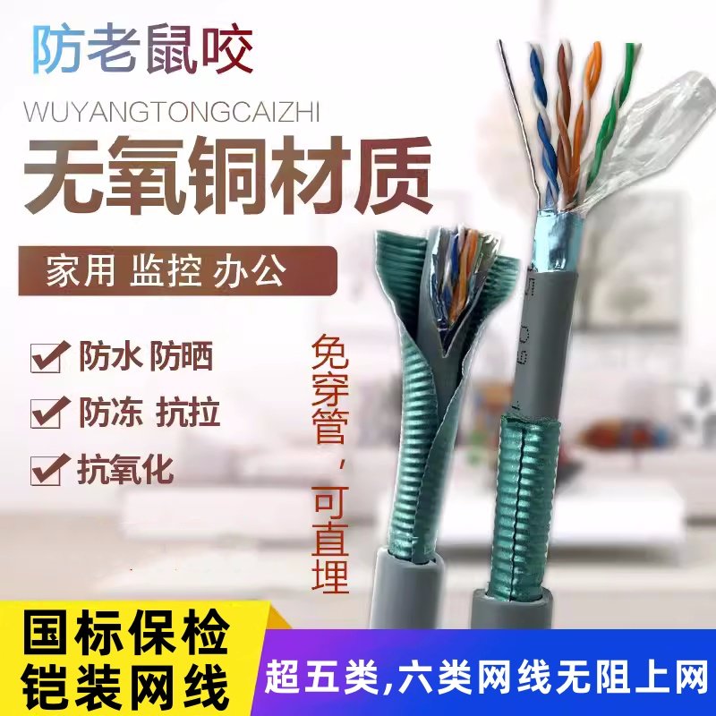 🛡️ Rat-proof, armored, and shielded cat5e/cat6 oxygen-free copper ...