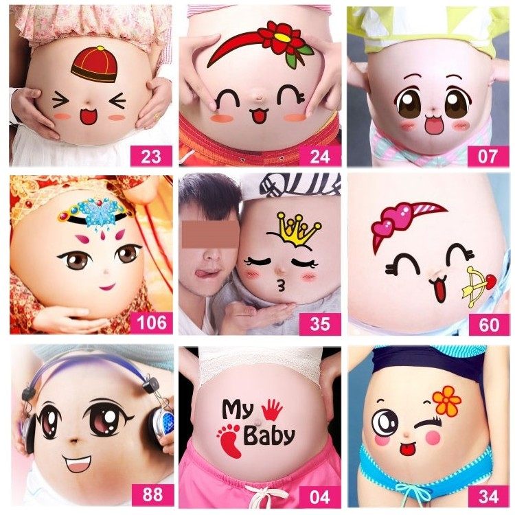 [USD 6.85] Pregnant pregnant woman belly sticker pregnant belly sticker ...