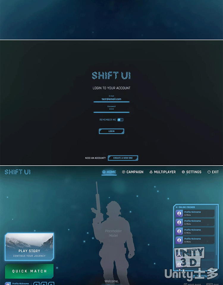 Unity3D科幻未来游戏UI界面Shift - Complete Sci-Fi UI v2.0.8 - 其他 - 绘图狗-设计灵感素材集散地
