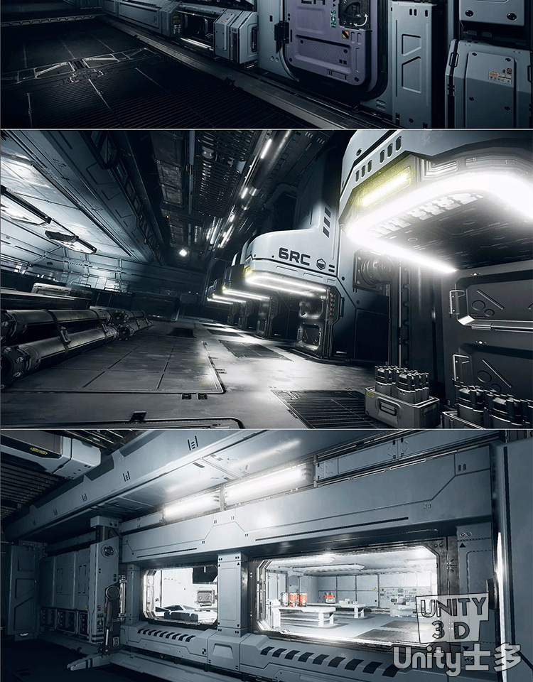 Unity科幻太空仓内部场景U3D控制室实验室Sci-Fi Facility Sector - 场景模型 - 绘图狗-设计灵感素材集散地