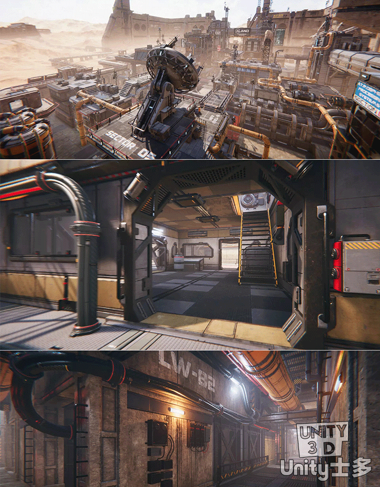 Unity3D科幻太空外星殖民地工业基地堡垒场景模型Sci-Fi base 1.1 - 场景模型 - 绘图狗-设计灵感素材集散地