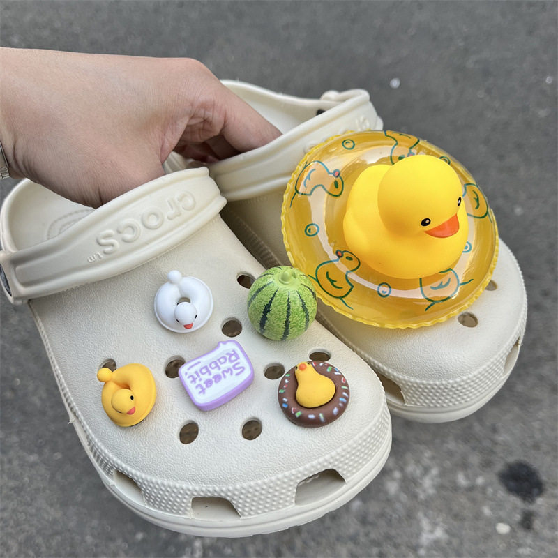 Summer's new favorite: diy croc shoe charms - little yellow duck! 🌞 👣